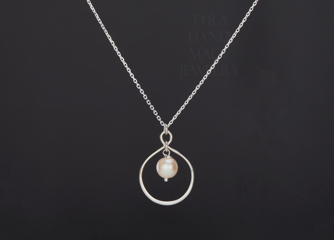 Sterling Silver Infinity Pearl Necklacecoin Pearl - Etsy