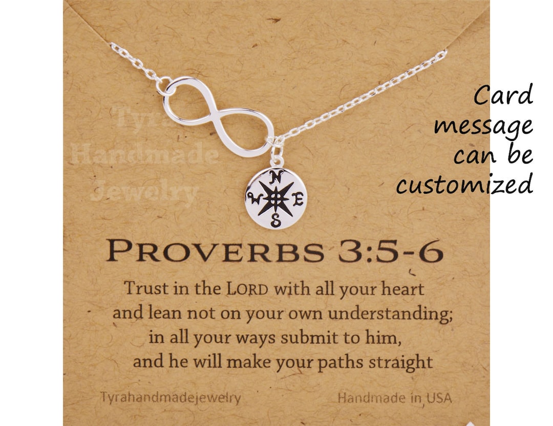 Sterling Silver Infinity Compass Lariat Necklace,graduation Gifts ...