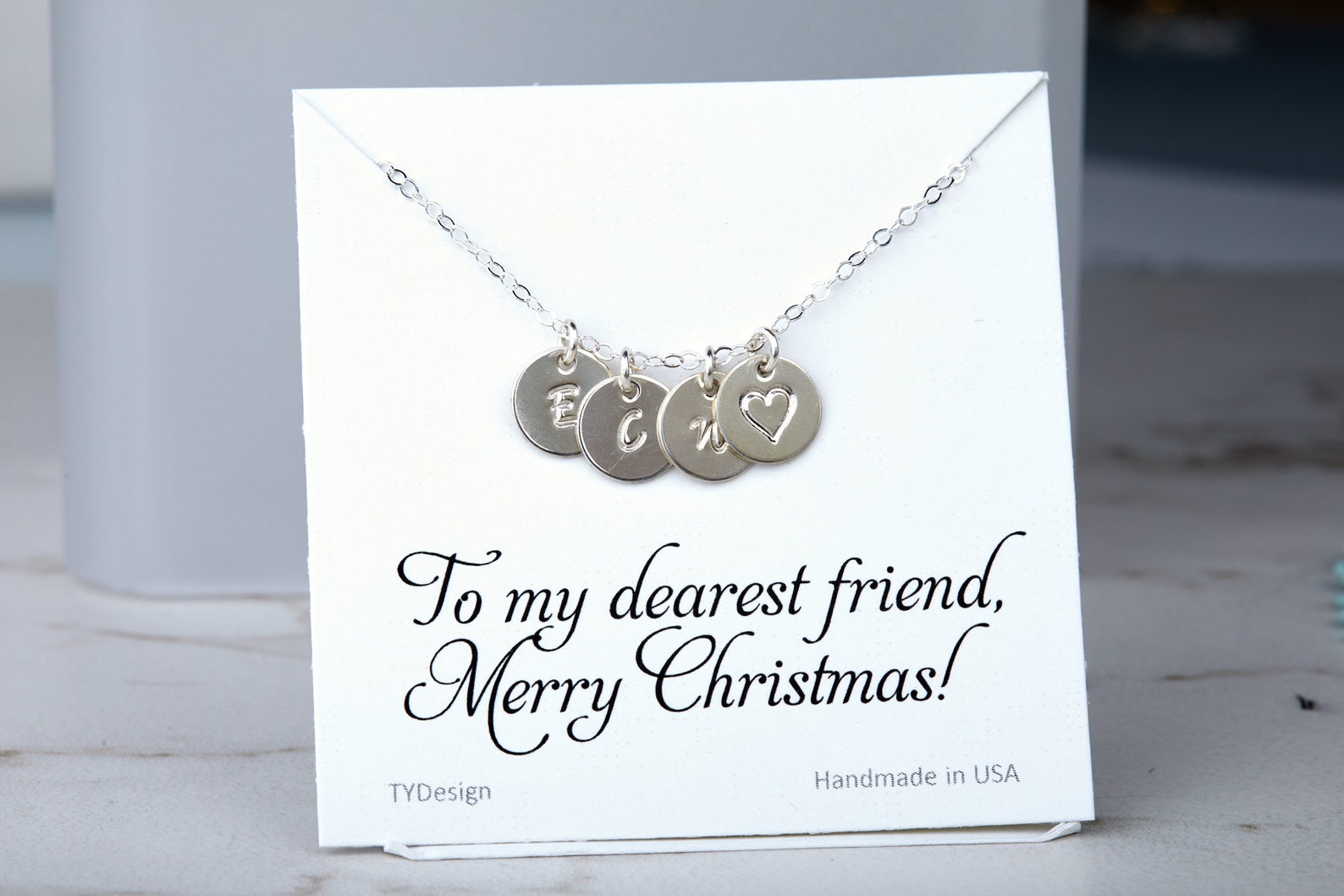 Custom Initial Tag Necklacefamily Monogramskid - Etsy