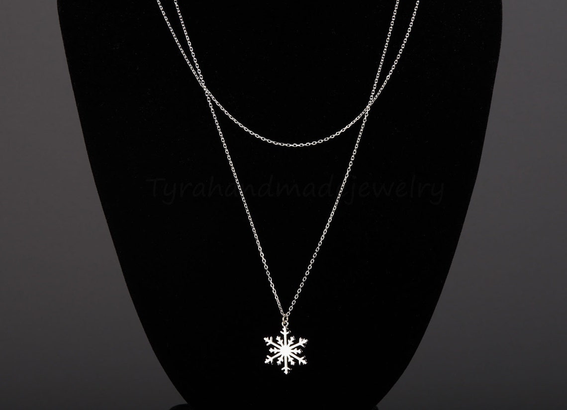 Double Layer Snowflake Necklacechristmas Snowflake - Etsy