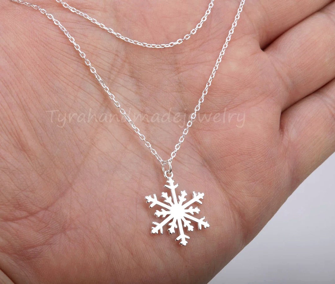 Double Layer Snowflake Necklace,christmas Snowflake Necklace,winter ...