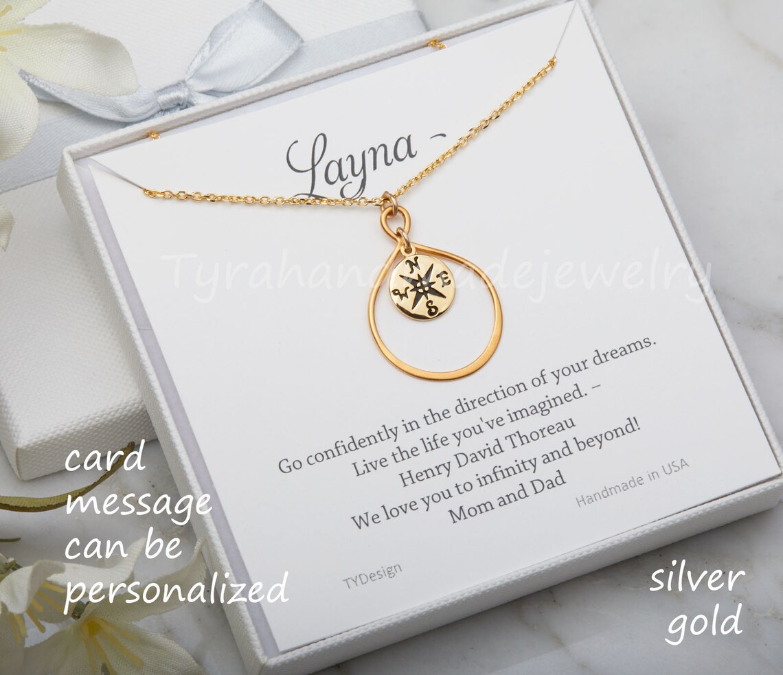 Gold Compass Necklace,infinity Compass Necklace,small Compass ...