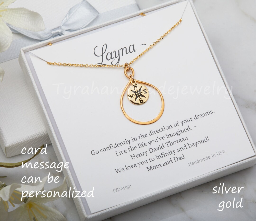 Compass Necklace,infinity Necklace,journey Necklace,teardrop Infinity ...