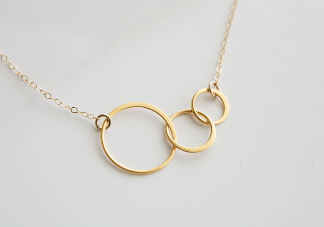 Best Friends Circle Necklace,interlocked Three Circles,eternity Love ...