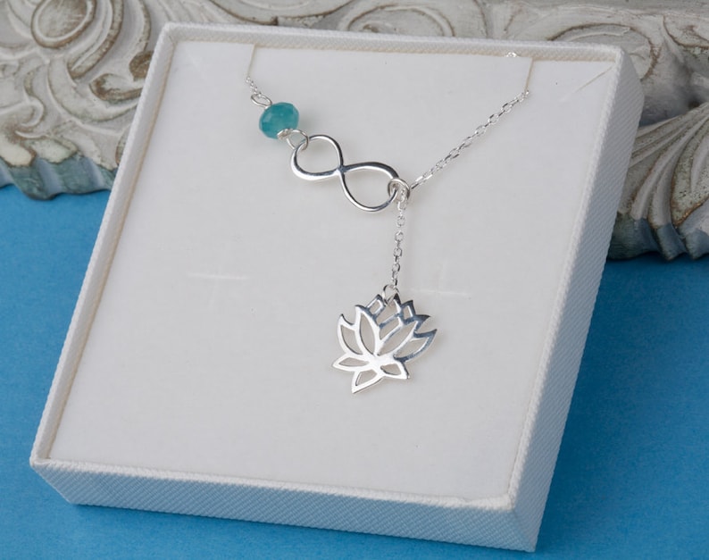 Sterling Silver Infinity Lotus Necklacelotus Flower - Etsy
