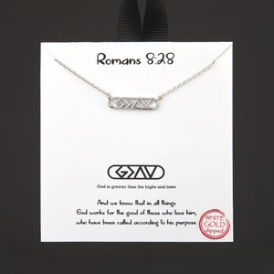 God is Greater Than the Highs and Lows Bar Necklace With Note Card ...