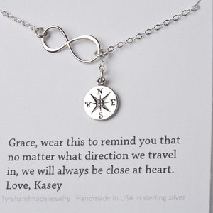 Sterling Silver Infinity Compass Lariat Y Necklace,follow Your Dream ...