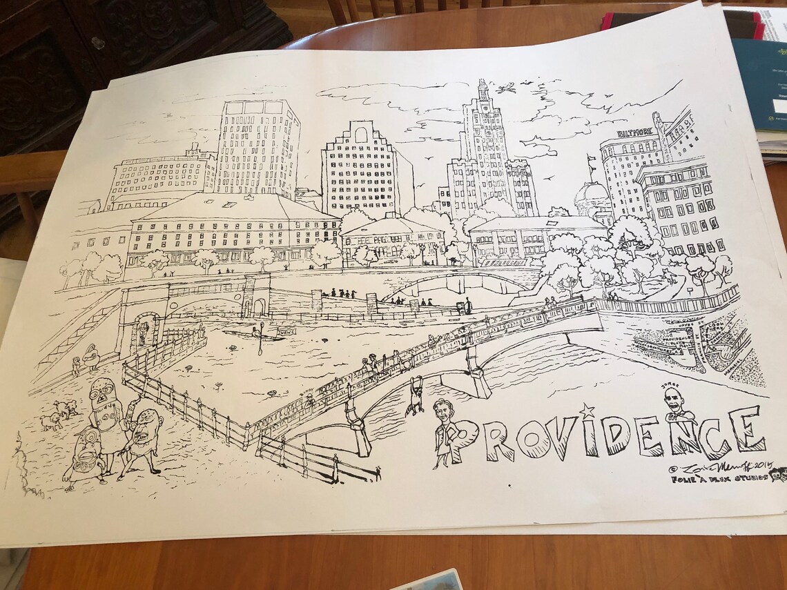 Beautiful Drawing of Downtown Providence, Rhode Island. I Can Easily ...