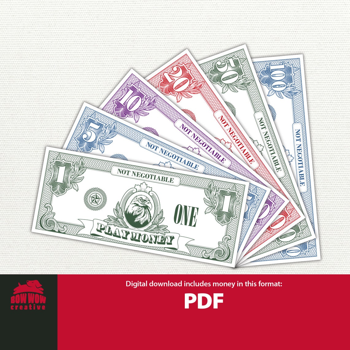 PLAY MONEY printable money fake money pretend money kids money | Etsy