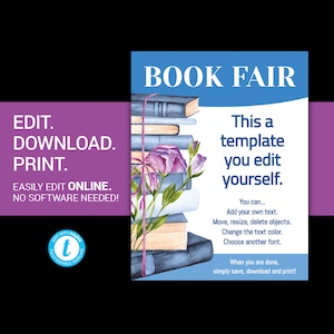 EDITABLE Used Book Fair Flyer Sale Exchange Swap Event Invite Poster ...