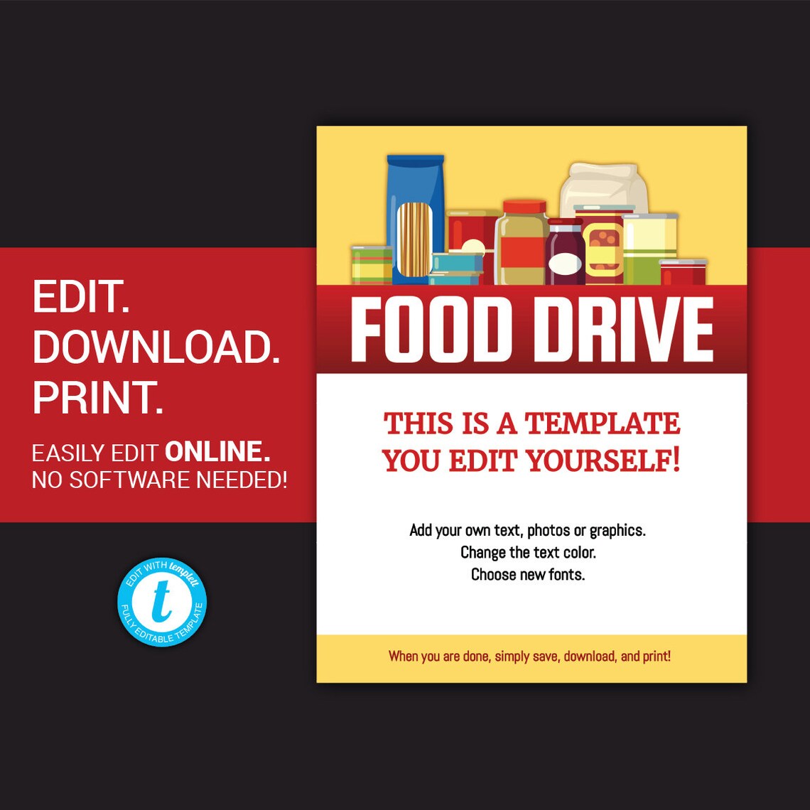 EDITABLE Food Drive Flyer Homeless Drive Flyer Printable | Etsy