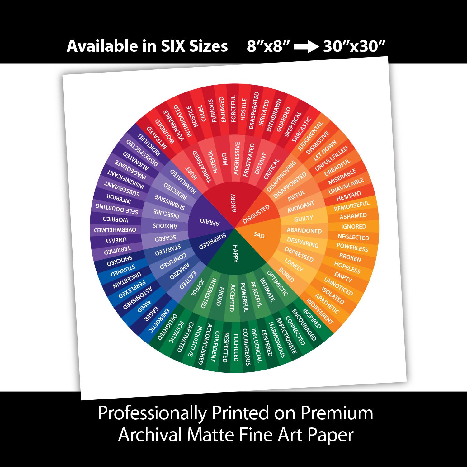 PRINT Feelings Wheel Emotions Feelings Chart - Mood Chart Feelings ...