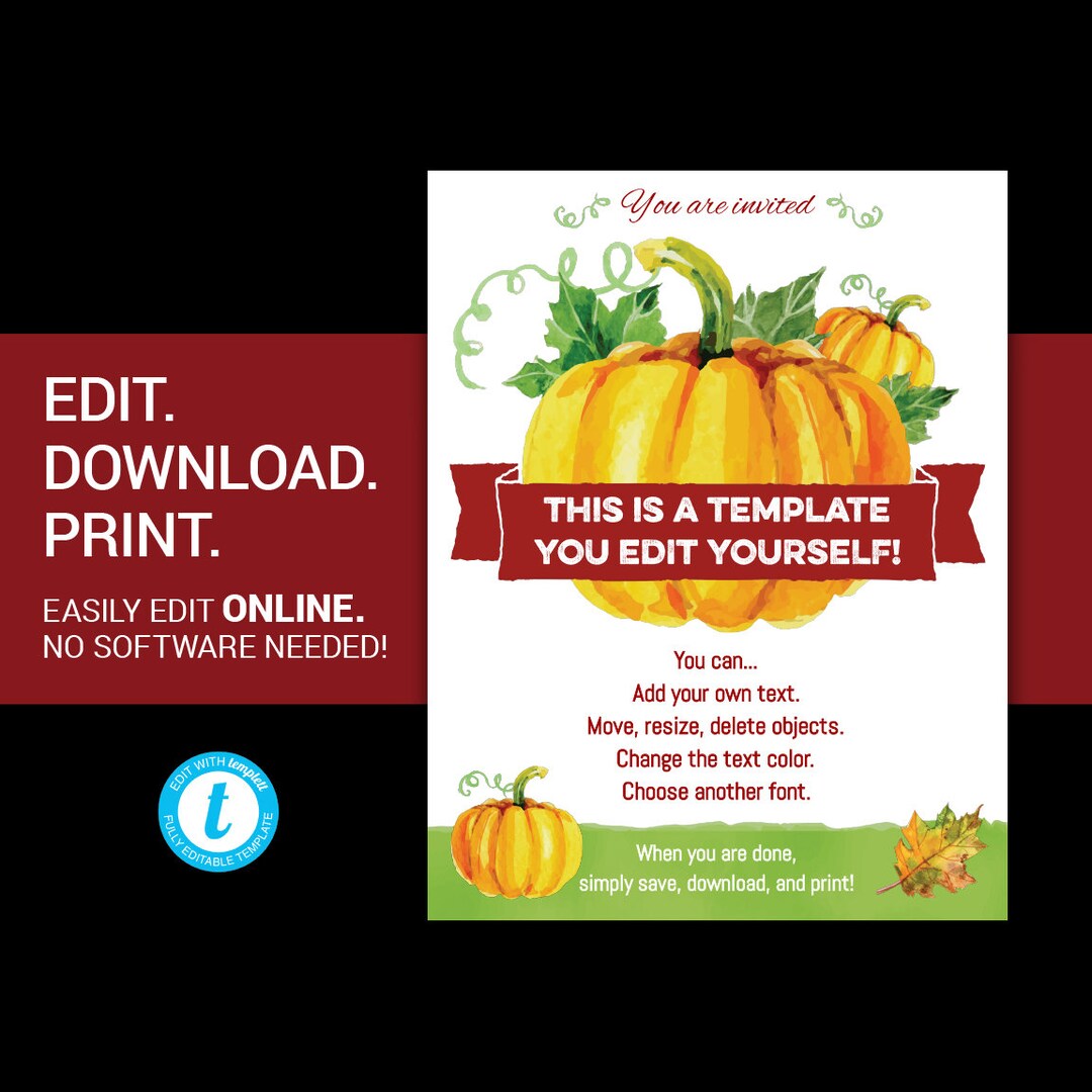 EDITABLE Fall Flyer Festival Flyer Autumn Poster Pumpkin Farm Sale ...