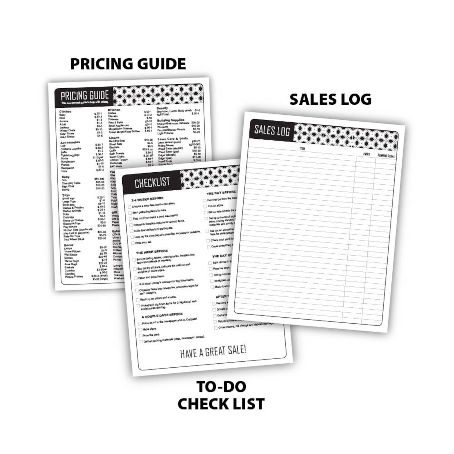 Yard Sale Sign Kit Bundle Tag Sale Sign Garage Sale Sign Estate Sale ...