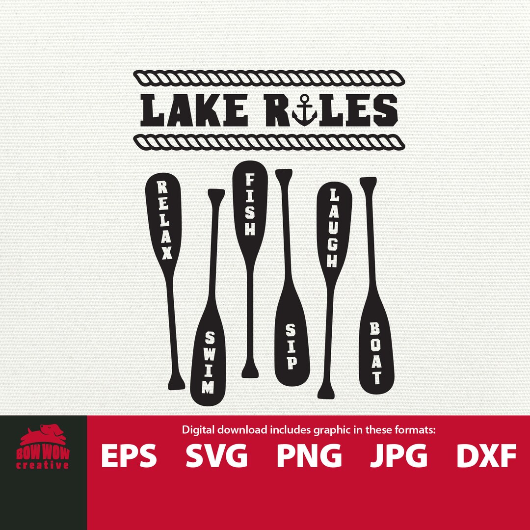 Lake Rules Sign SVG Lake House Decor Svg Life at the Lake Lake Rules ...