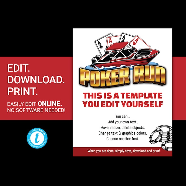 Poker Run Score Card Printable - Etsy