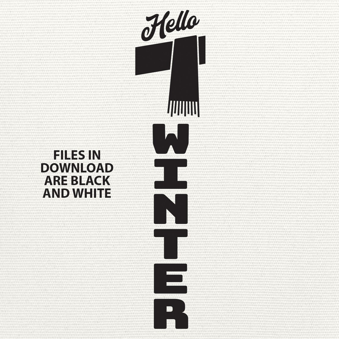 Hello Winter porch sign svg winter porch sign svg vertical | Etsy