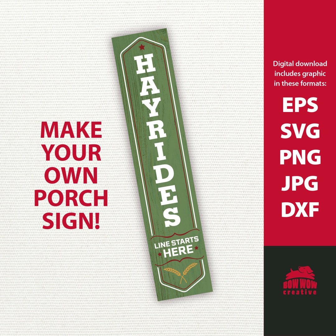Hayrides Porch Sign Svg Hayride Vertical Porch Sign Fall Sign Svg Porch ...