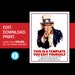 EDITABLE Uncle Sam Poster Uncle Sam Flyer Uncle Sam I Want You - Etsy