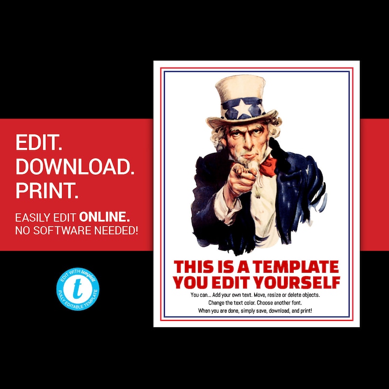 Uncle Sam Poster - Etsy