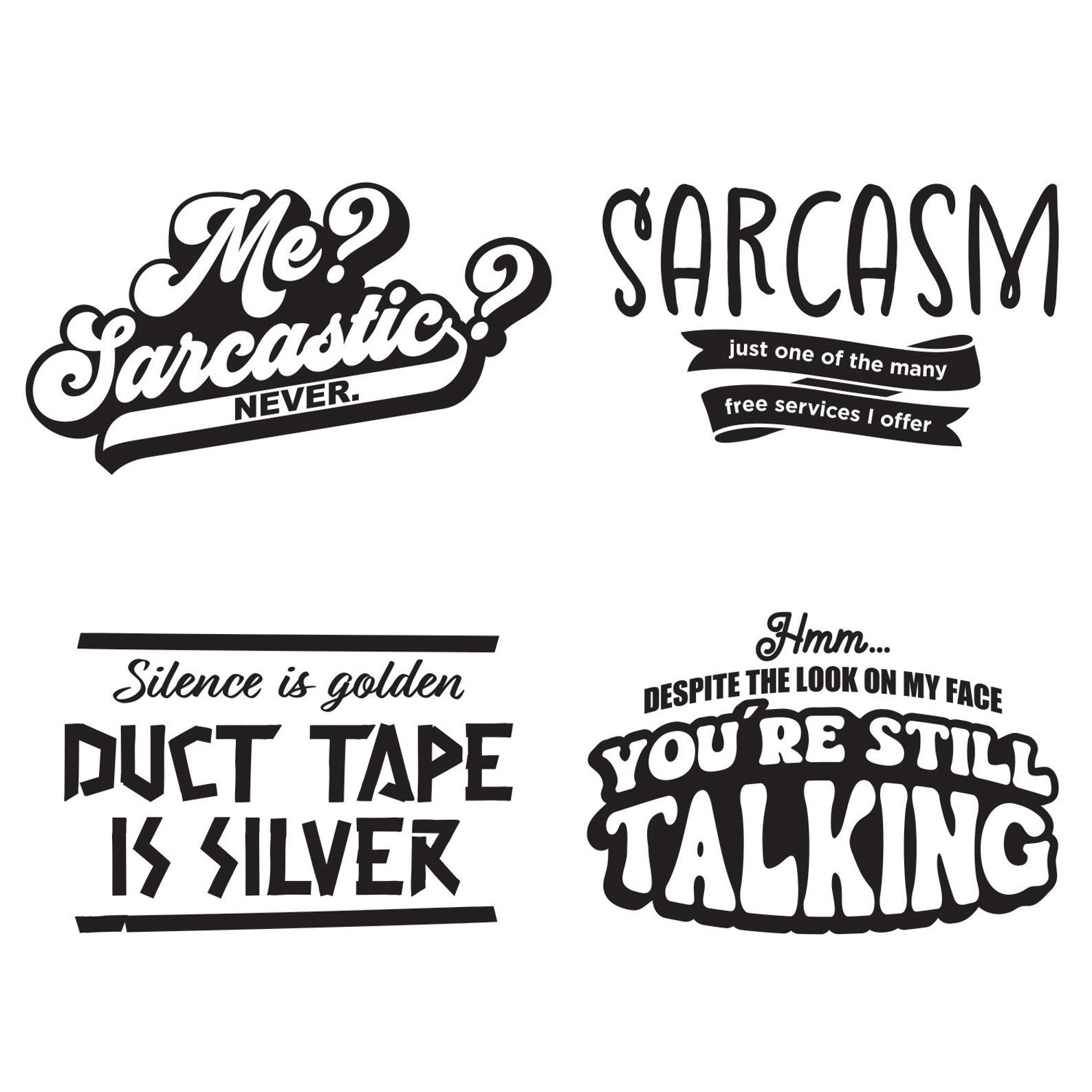 Sarcastic Sarcasm SVG File Bundle Funny Mean Sassy Sarcastic Quote ...