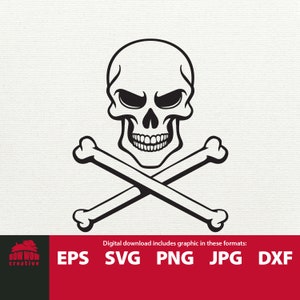 Skull and Crossbones Svg Skull Clipart Skull Eps Skull Tattoo Skull ...