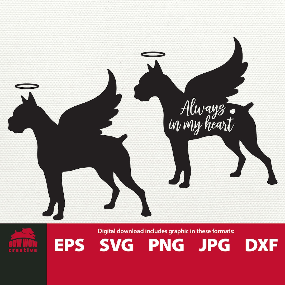 Boxer Svg Boxer Memorial Svg Boxer Angel Boxer With Angel Wings Boxer ...