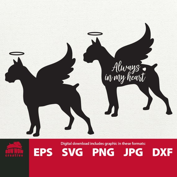 Boxer Svg Boxer Memorial Svg Boxer Angel Boxer With Angel - Etsy