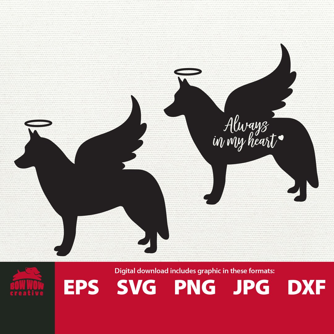 Siberian Husky Svg Memorial Svg Husky Angel Siberian With Angel Wings ...