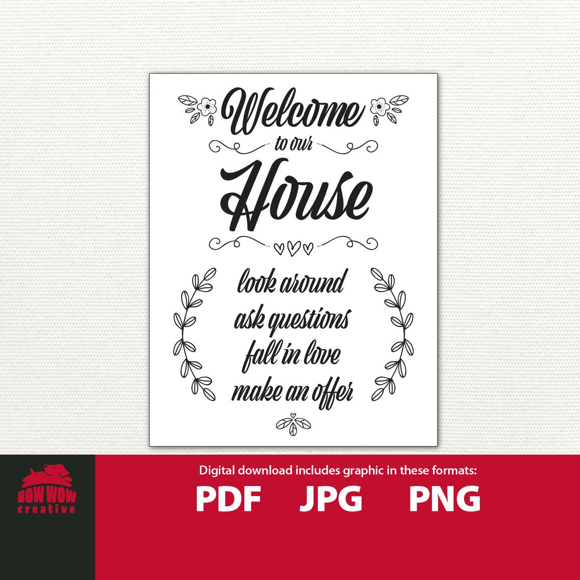 Welcome to Our House Printable Sign Open House Printable - Etsy