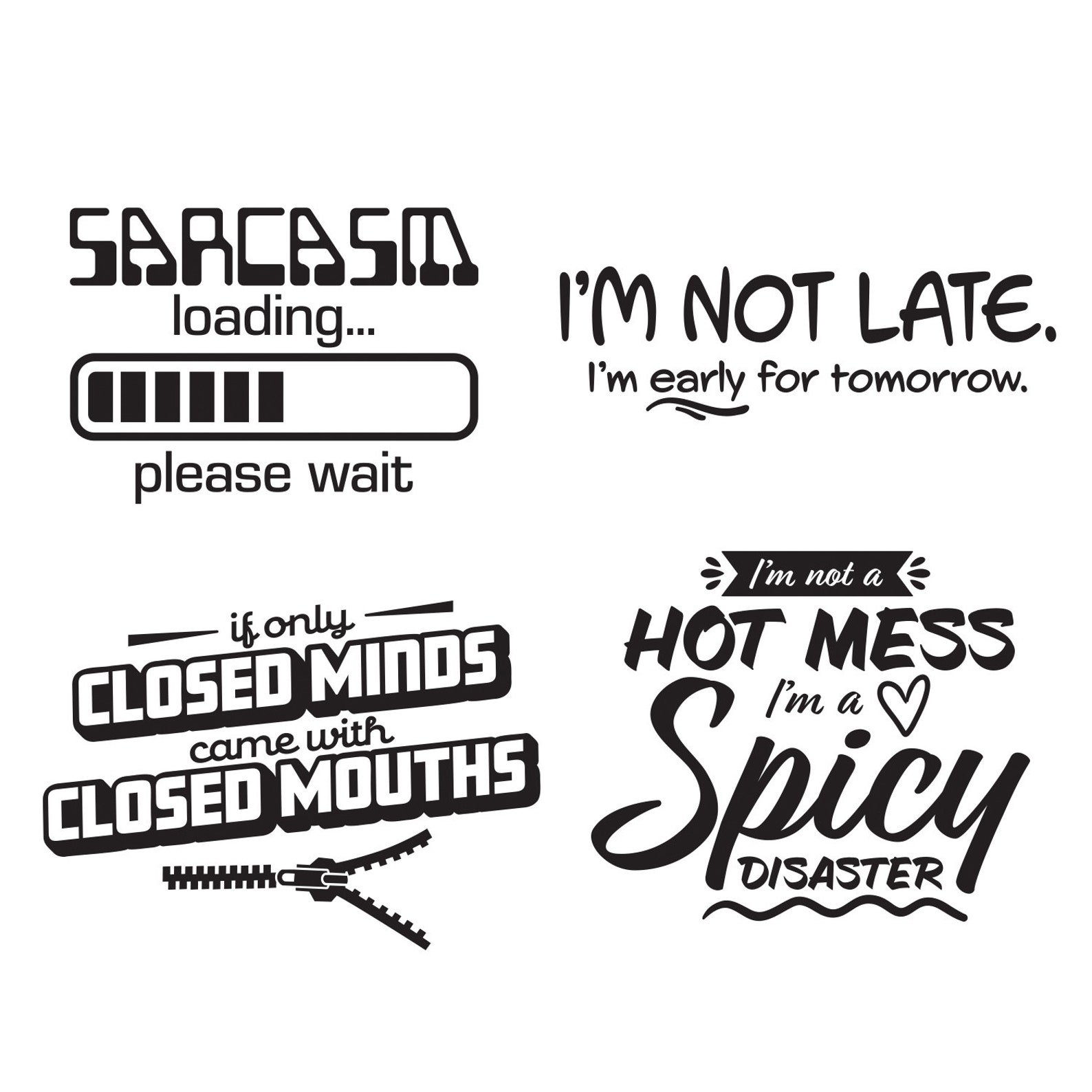 Sarcastic Sarcasm SVG File Bundle Funny Mean Sassy Sarcastic Quote ...