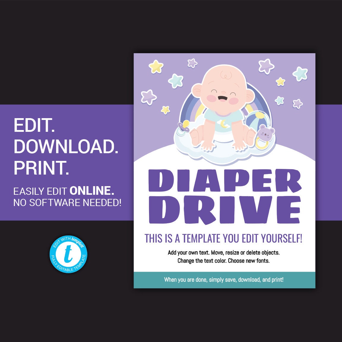 EDITABLE Diaper Drive Flyer Baby Diaper Drive Flyer Diaper - Etsy Canada