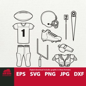 Football Svg Bundle Digital Clip Art Football Clipart Football Cutting ...