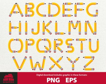 School Clipart Alphabet - Etsy