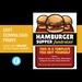 EDITABLE Hamburger Supper Dinner Burger Fundraiser Flyer Template ...