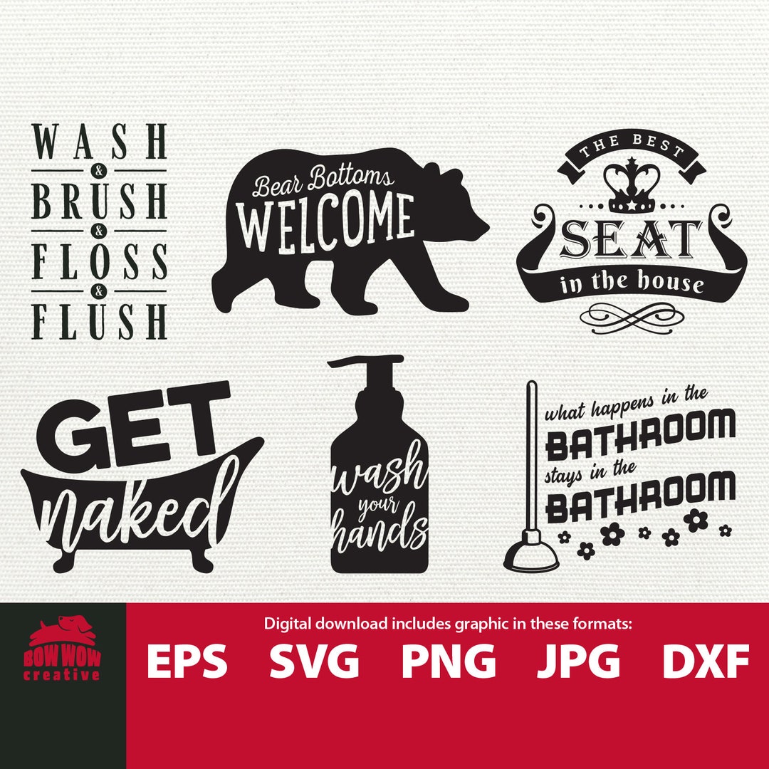 Bathroom Svg Bundle Bathroom Svg Bathroom Sign Svg Bathroom Printable ...