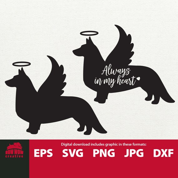 Pembroke Welsh Corgi Angel With Wings and Halo Svg Dog | Etsy