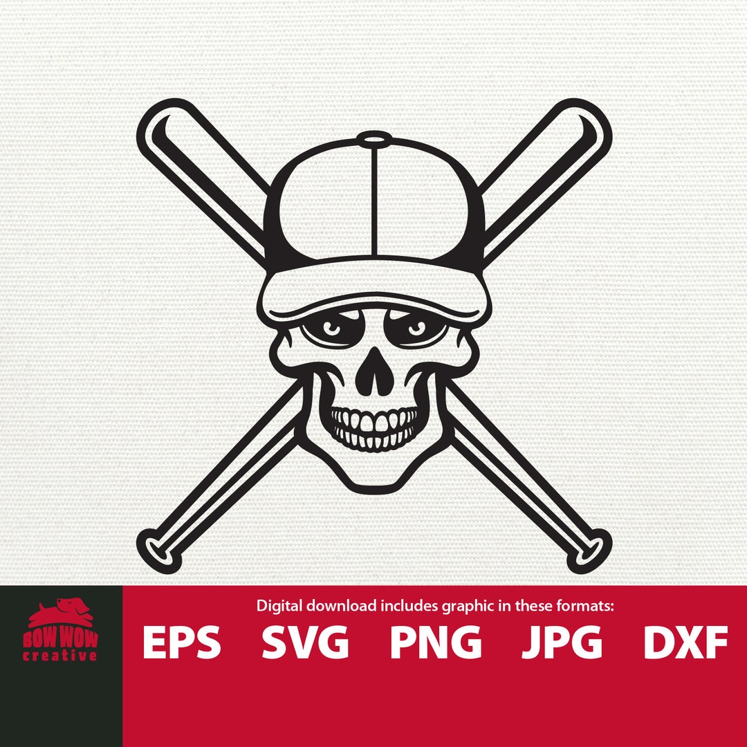 Baseball Skull With Crossed Bats Softball Skull Svg Baseball Skull ...