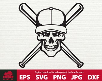 Softball Skull Svg - Etsy