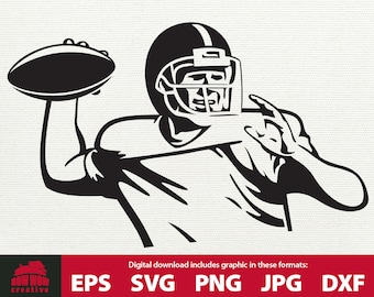Football Player Throwing Ball Svg - Etsy