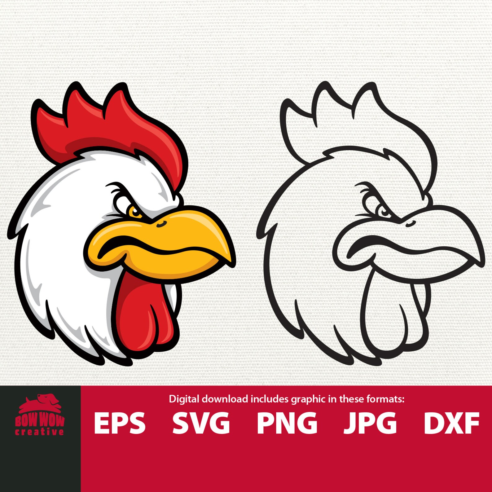 Rooster Mascot Svg Rooster Logo School Logo Rooster Svg School - Etsy