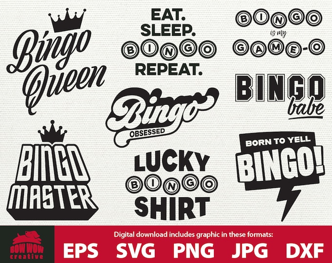 Bingo SVG, Bingo Cutting File for Cricut, Bingo Color Vector, Bingo ...