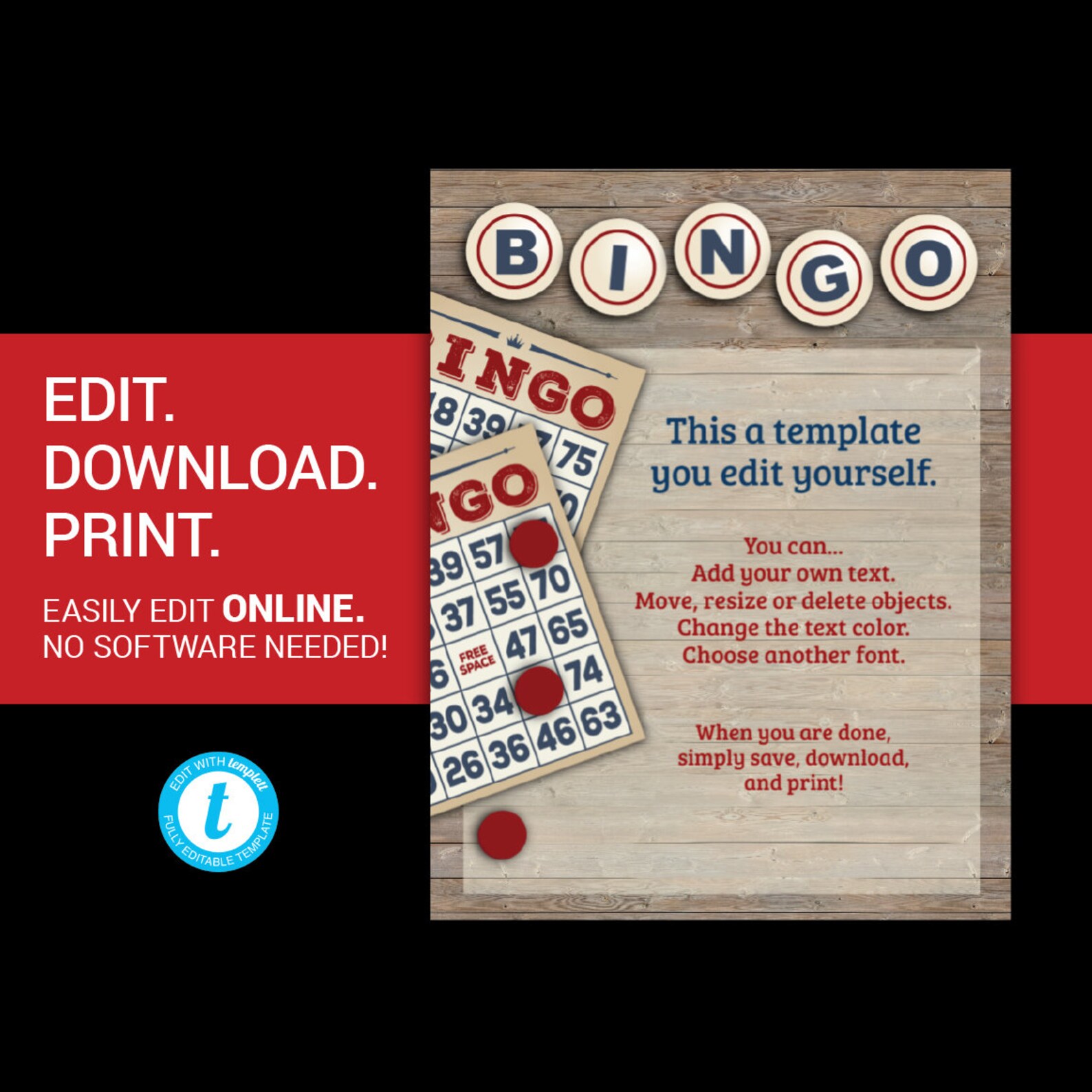 EDITABLE BINGO Flyer Bingo Night Flyer Bingo Fundraiser Bingo Night ...