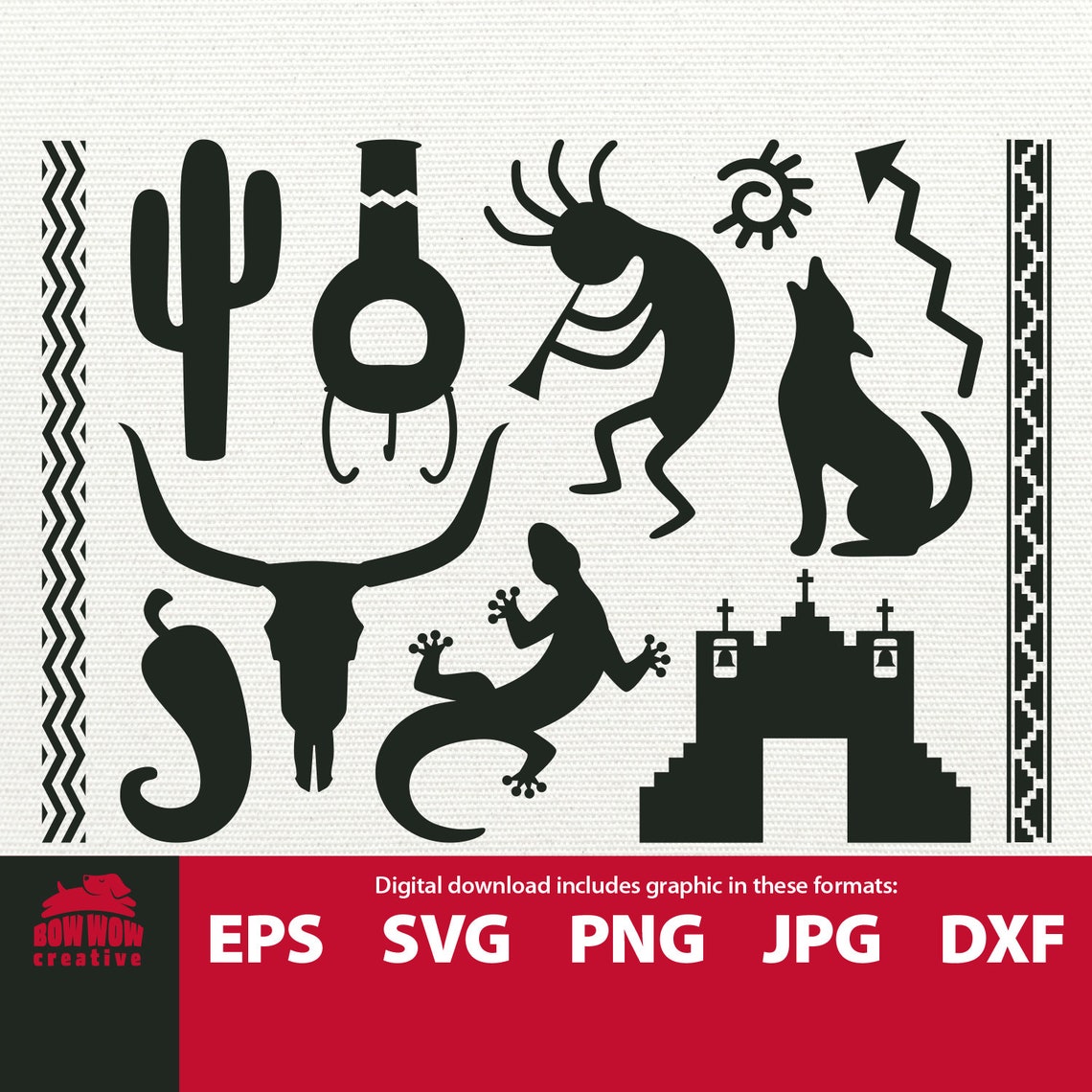 Southwest Svg Bundle Southwest Clip Art Silhouettes Eps Jpg - Etsy