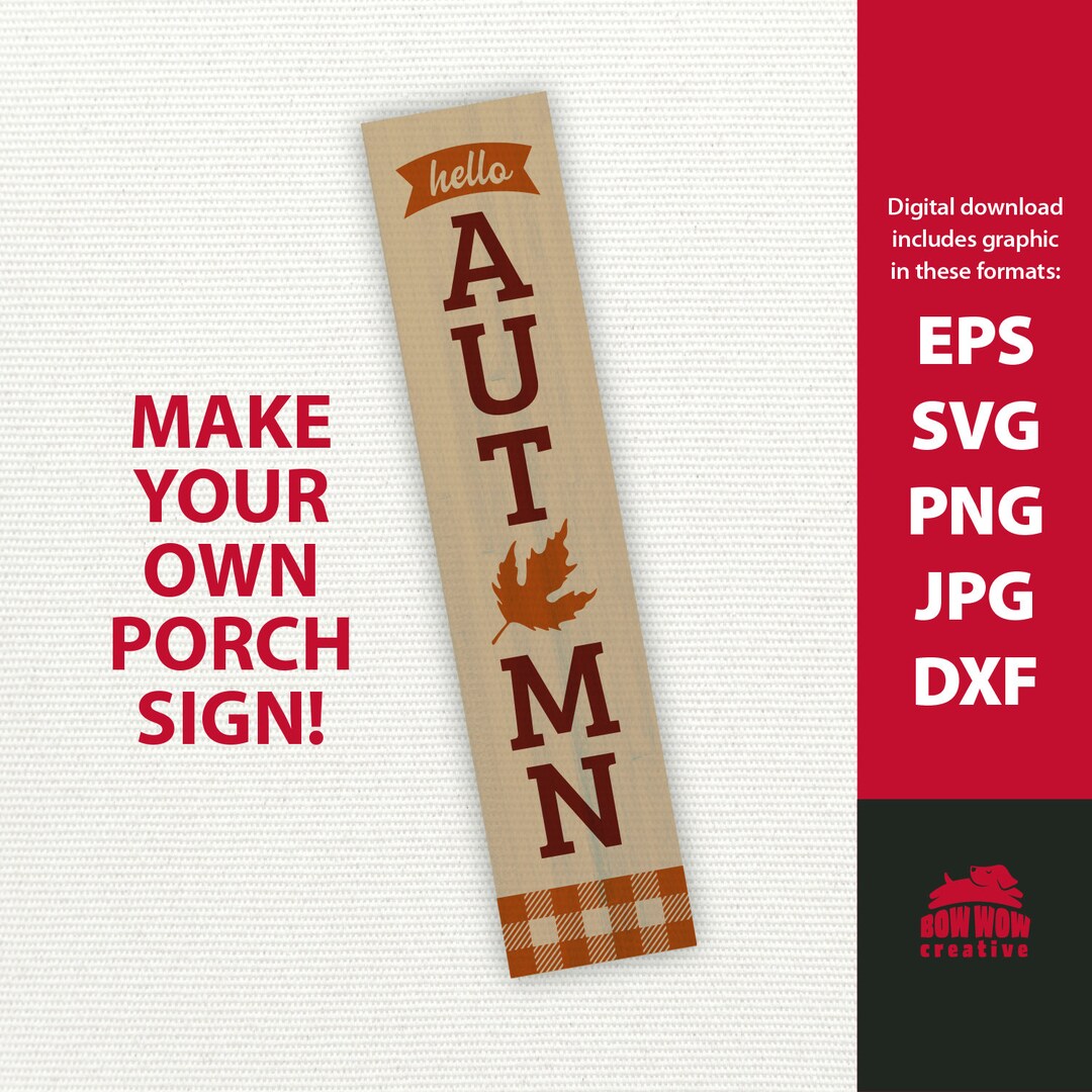 Hello Autumn Porch Sign Svg Fall Porch Sign Svg Welcome Porch Sign Svg ...