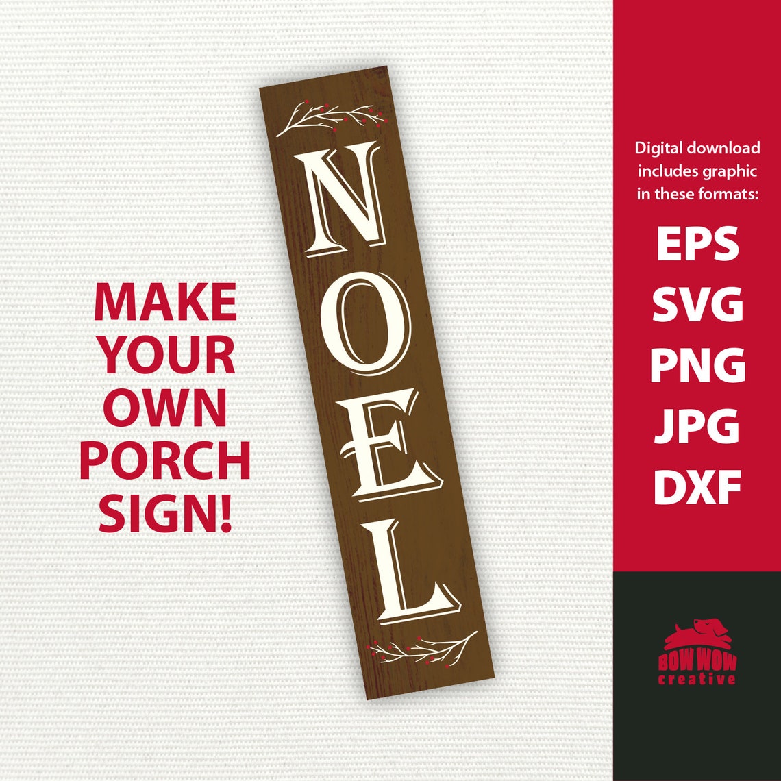 Noel Porch Sign Svg Christmas Porch Sign Svg Vertical Noel - Etsy