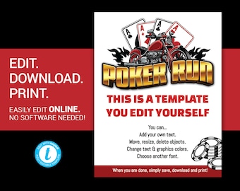 Motorcycle Poker Run Score Card - Etsy