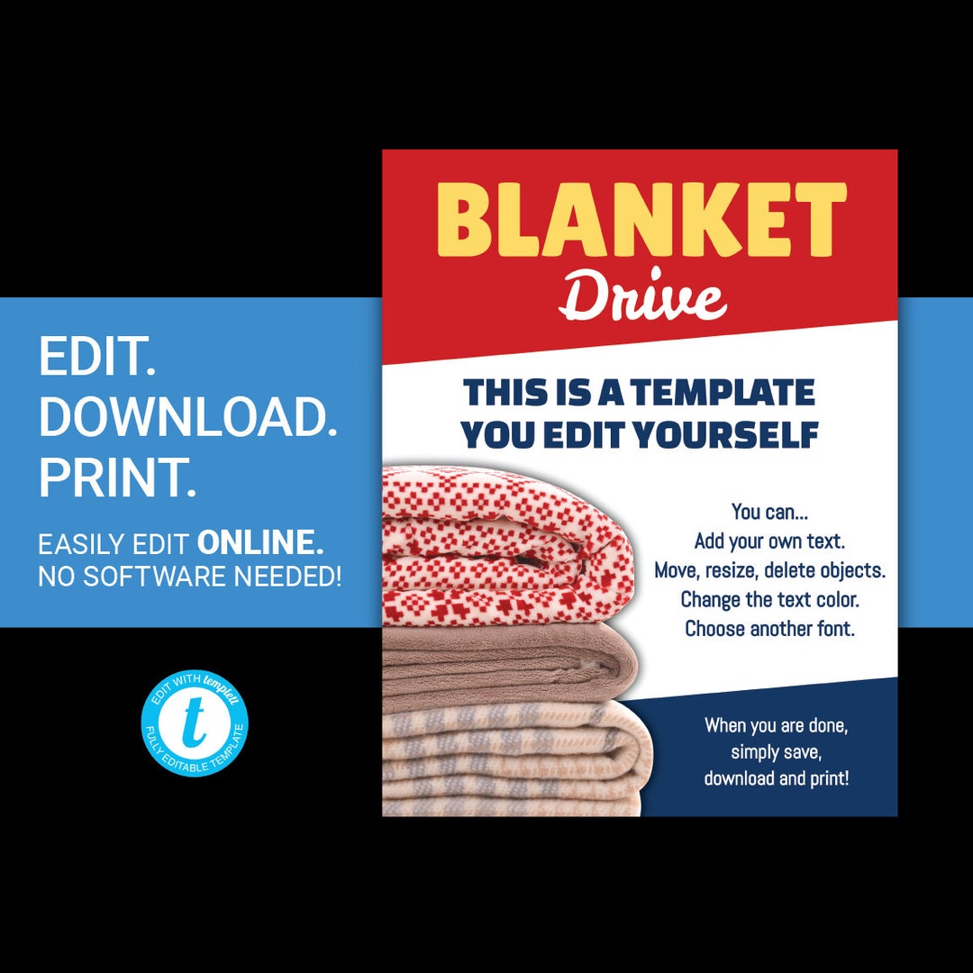 EDITABLE Blanket Drive Flyer Fundraiser for the Homeless Shelter ...