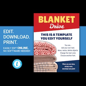 EDITABLE Blanket Drive Flyer Fundraiser for the Homeless Shelter ...
