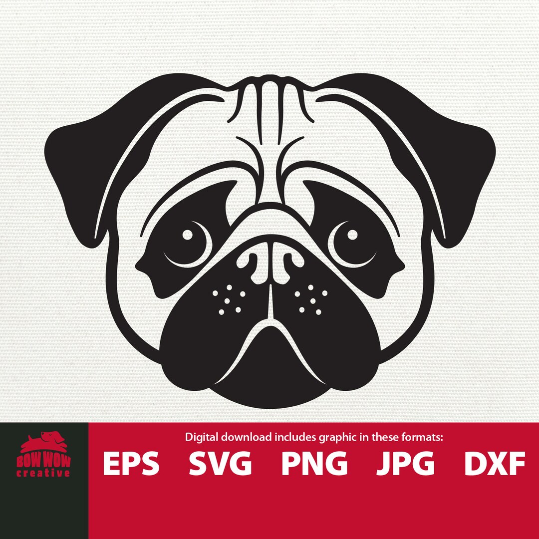 Pug Svg File Pug Clipart Gift for Pug Lover Svg Gift for Pug Mom Svg ...